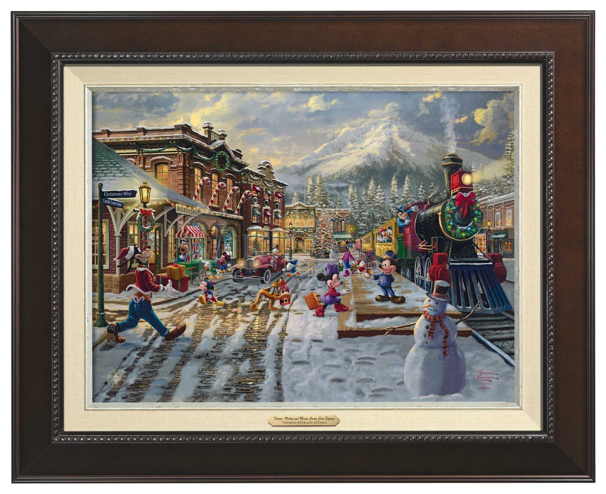 Disney Mickey and Minnie Candy Cane Express By Thomas Kinkade Studios ...