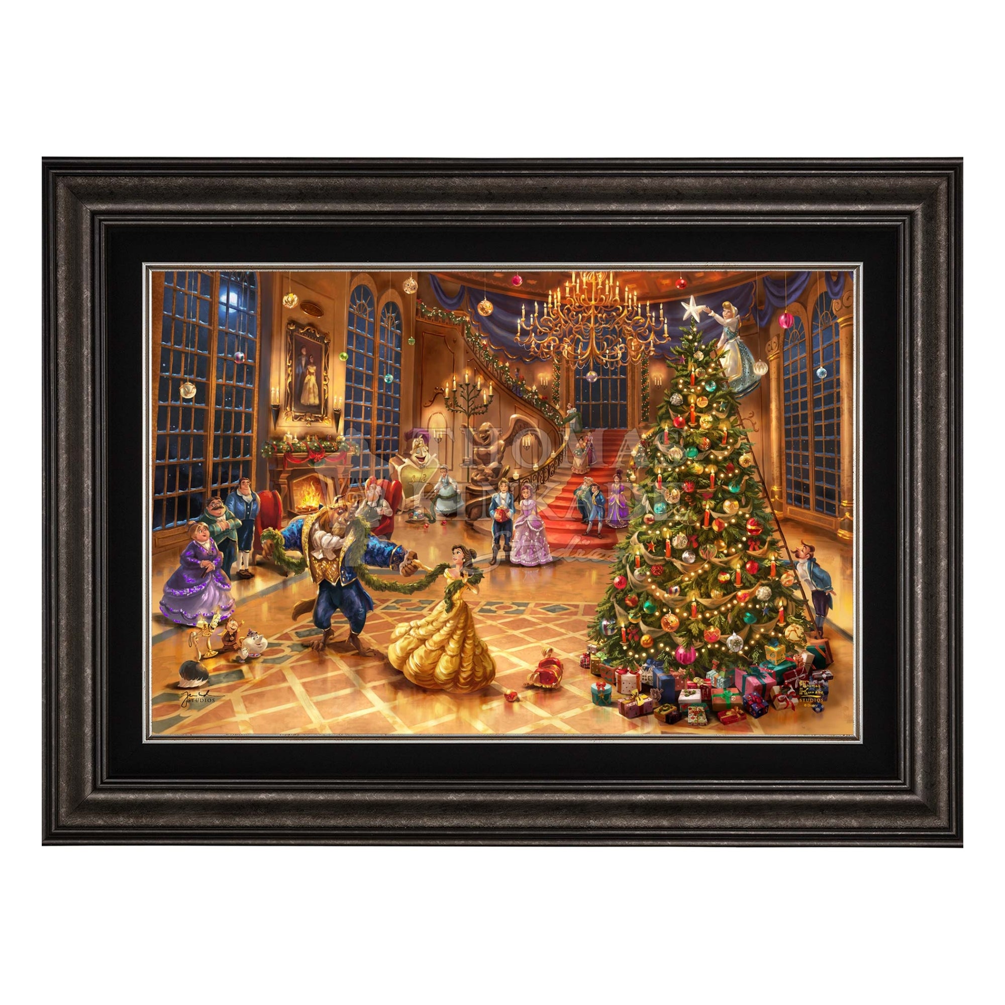 Disney Beauty and the Beast Christmas Celebration by Thomas Kinkade ...
