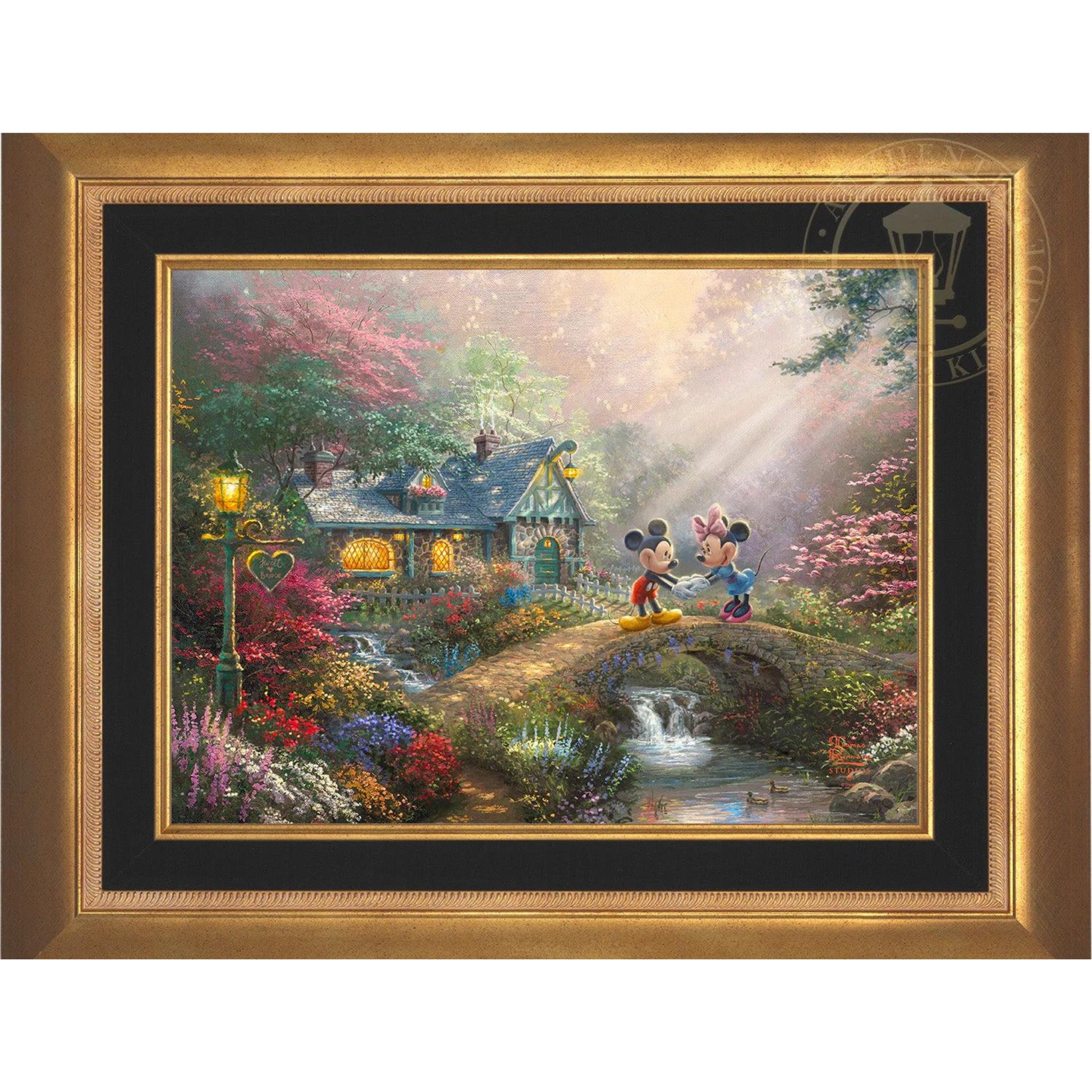 Disney Mickey and Minnie Sweetheart Bridge - Thomas Kinkade Studios ...