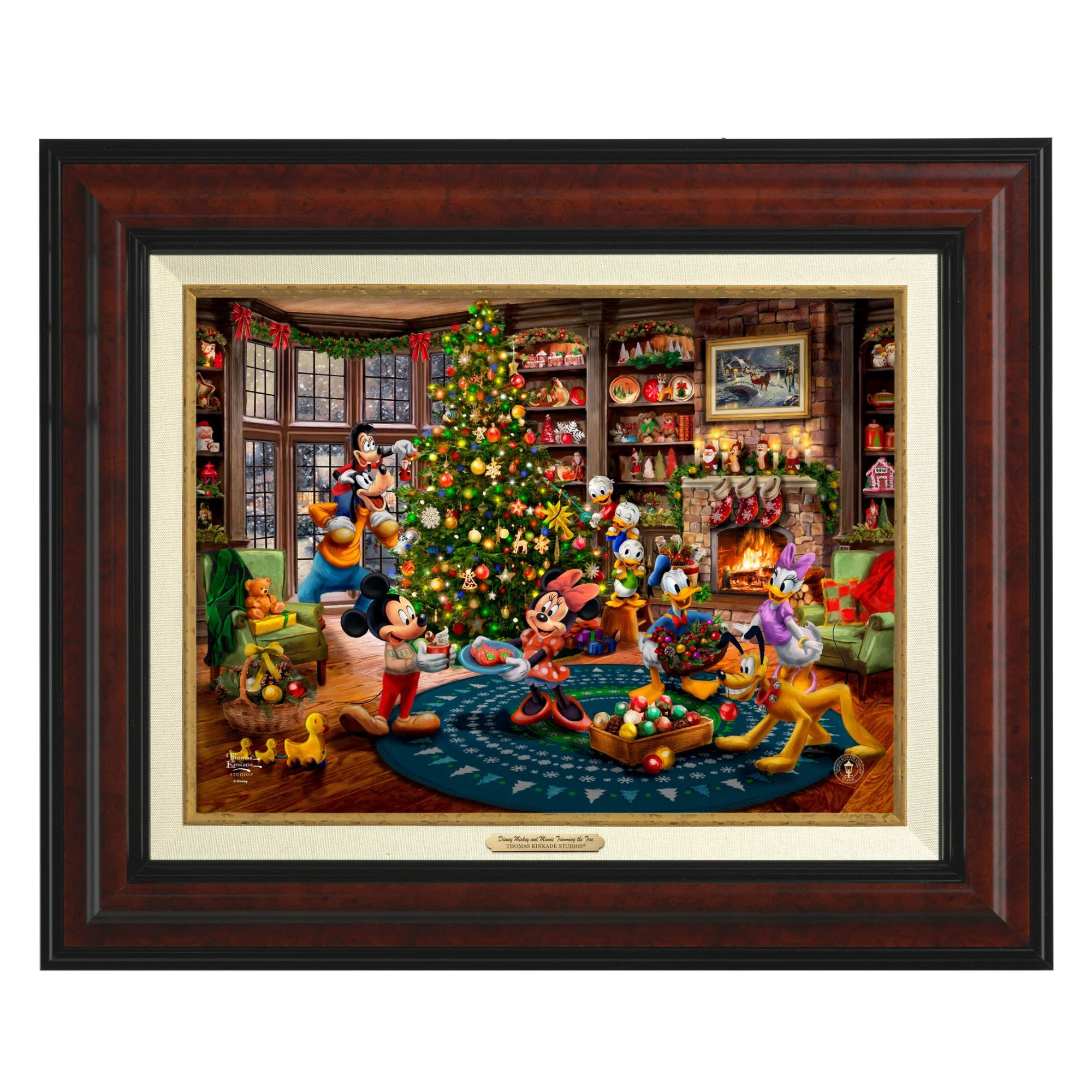 Disney Mickey and Minnie Trimming the Tree By Thomas Kinkade Studios ...