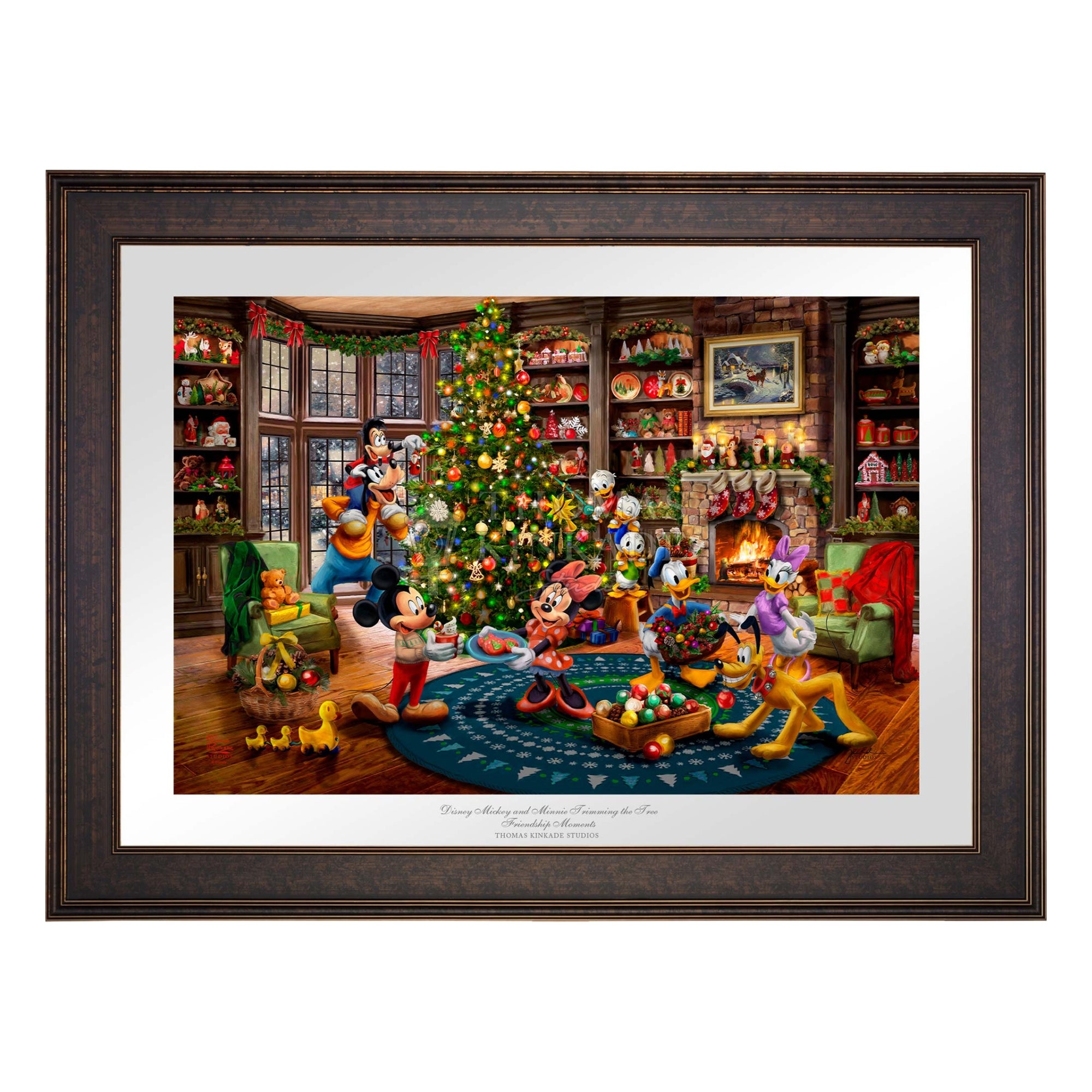 Disney Mickey and Minnie Trimming the Tree by Thomas Kinkade Studios ...