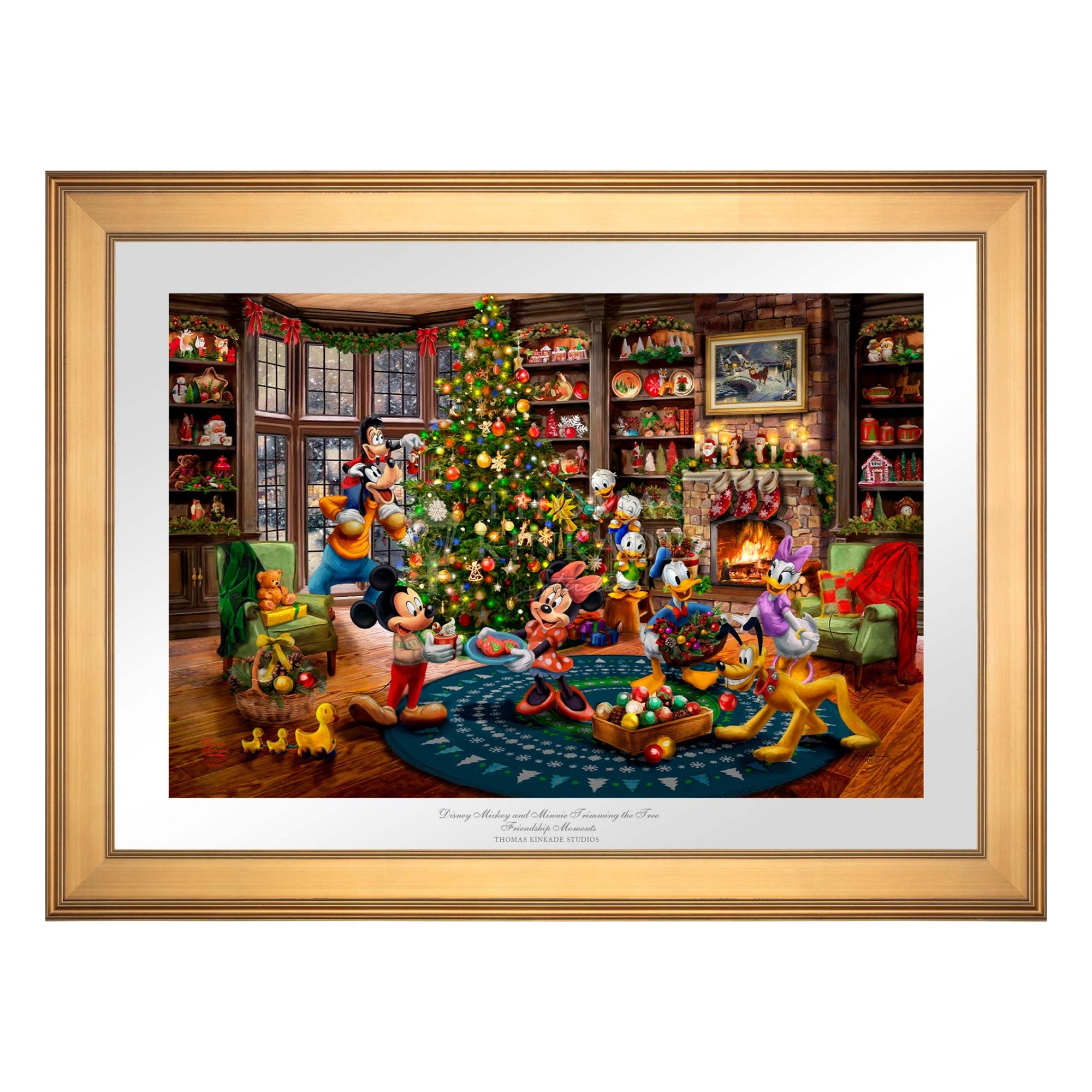Disney Mickey and Minnie Trimming the Tree by Thomas Kinkade Studios ...